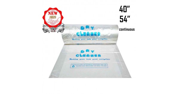 40" &54" DRY CLEANER BUBBLE Printed Polythene Rolls - class - clear/clear