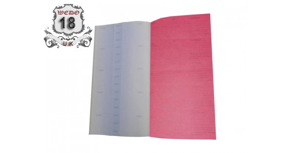 DRY CLEANER TICKET BOOK-LONG COUNTER BOOK-- RED