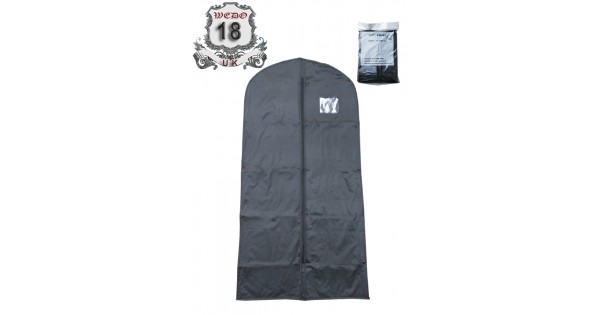 Plastic Garment Zip-up Cover Suit (black) 10pcs 40"